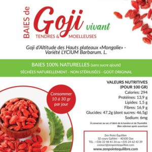 Les bienfaits du Goji - Zen Point Equilibre, Compléments alimentaires